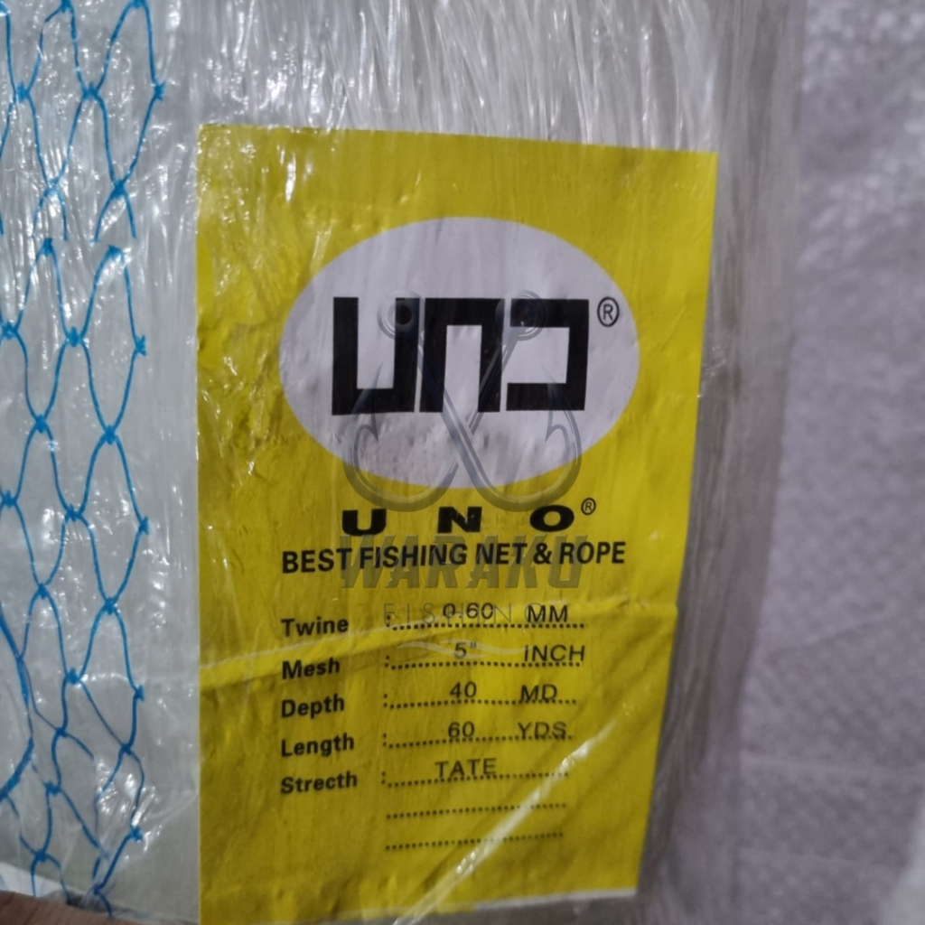 Jual Pukat Ikan / Jaring ikan TATE Merk UNO 0.60 lubang 5 inch 40x60 ...