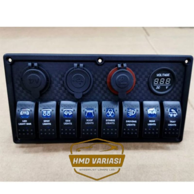 Jual Switch Panel Saklar 8 Gang Rocker Panel Switch Toggle Switch ...