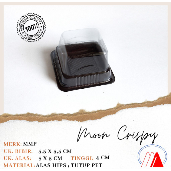 Jual [ISI 50] mika moon crispy 5,5 x 5,5cm / moon cake tray / mika plastik tebal / mika kue ...