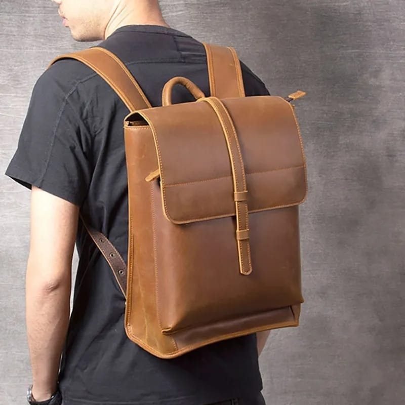Jual Tas Ransel Kasual Pria Tas Ransel Laptop Simple Rapi Kulit Asli ...