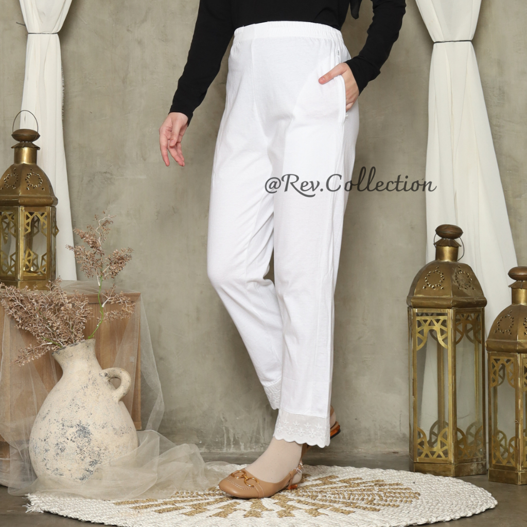 Jual Celana Cardet Renda Celana Ihrom Wanita Renda Bahan Kaos ...