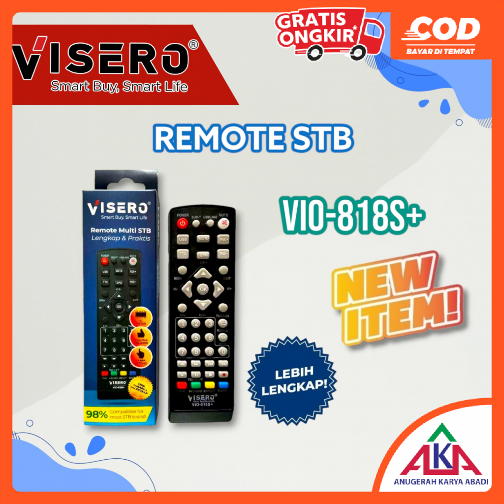 Jual REMOTE MULTI SET TOP BOX Remot STB DVB T2 Terlengkap VISERO VIO ...
