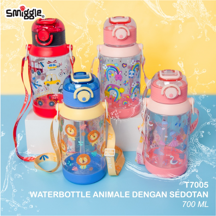 Jual Smiggle Botol Minum sedotan Anak animale animal water bottle 700ml BPA FREE T7005 CHOCHO88 ...