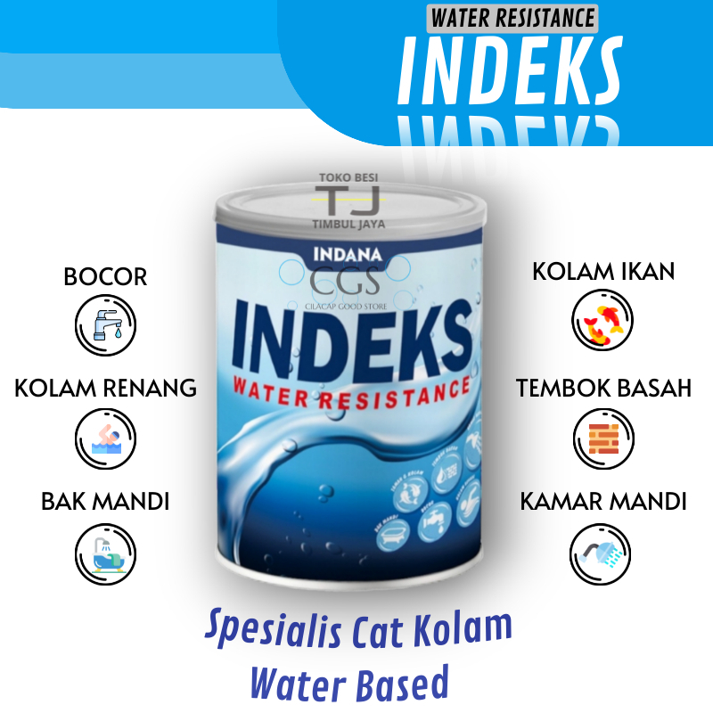 Jual Cat Kolam Ikan INDEKS Hitam Biru Anti Bocor / Cat Kolam Index ...