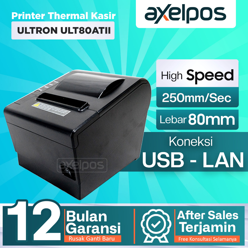 Jual Axelpos PRINTER KASIR THERMAL 80MM AUTO CUTTER ULTRON ULT-80AT II ...