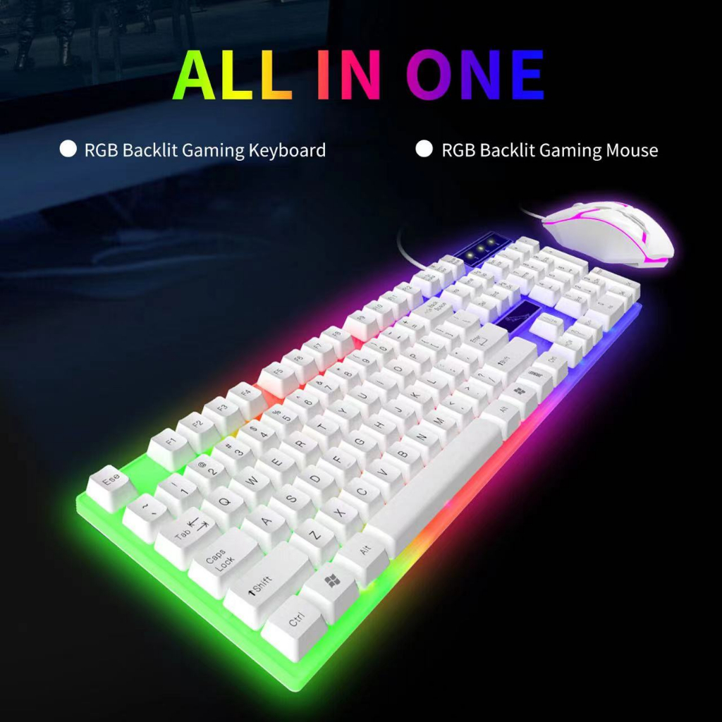 Jual keyboard gaming and mouse set mechanical rgb led combo kable ...