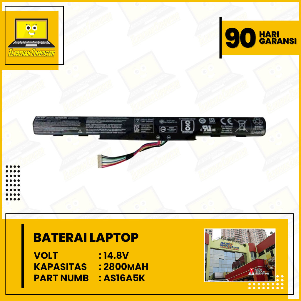 Jual Baterai Laptop Acer Aspire ES 14, ES1-432, E5-523, E5-575, E5-575G ...
