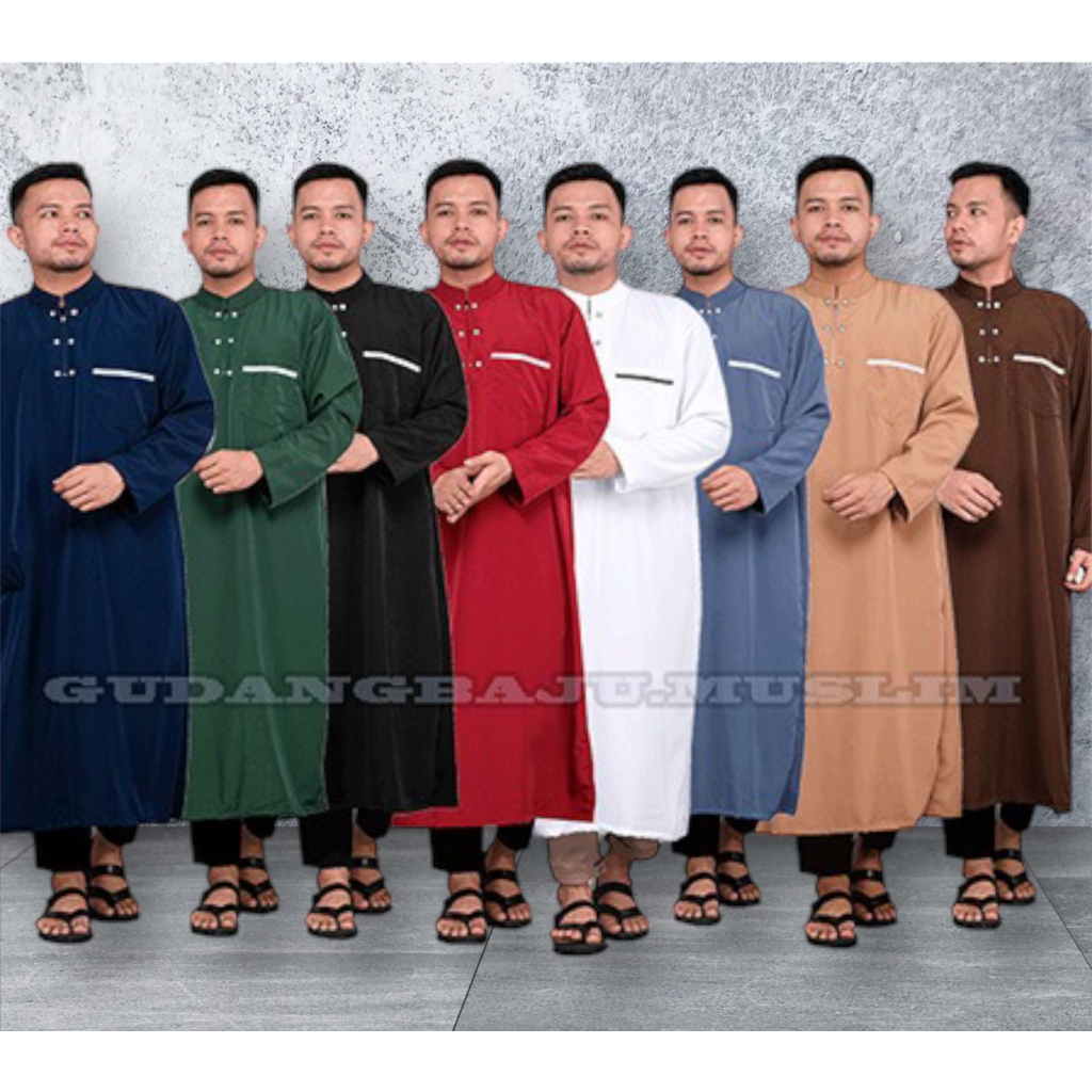 Jual Gamis Pria laki laki laris Terbaru gbm Jubah Dewasa Lengan Panjang M L XL XXL Hitam Putih ...