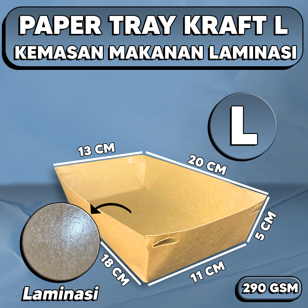 Jual Paper Tray l Nampan Kertas l Tray Paper Bahan Kraft Large Food ...