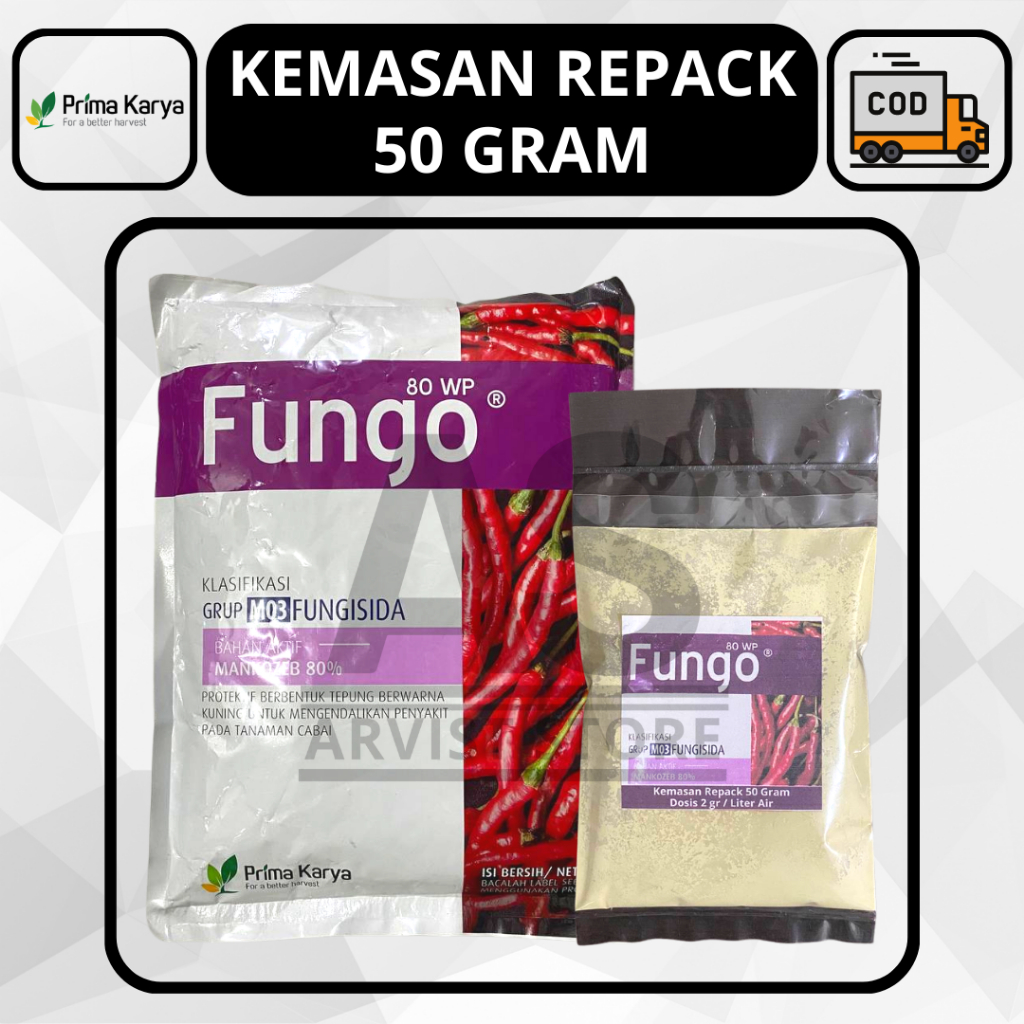 Jual Fungisida Fungo 80 WP Kemasan Repack 50 Gram Bahan Aktif Mancozeb ...