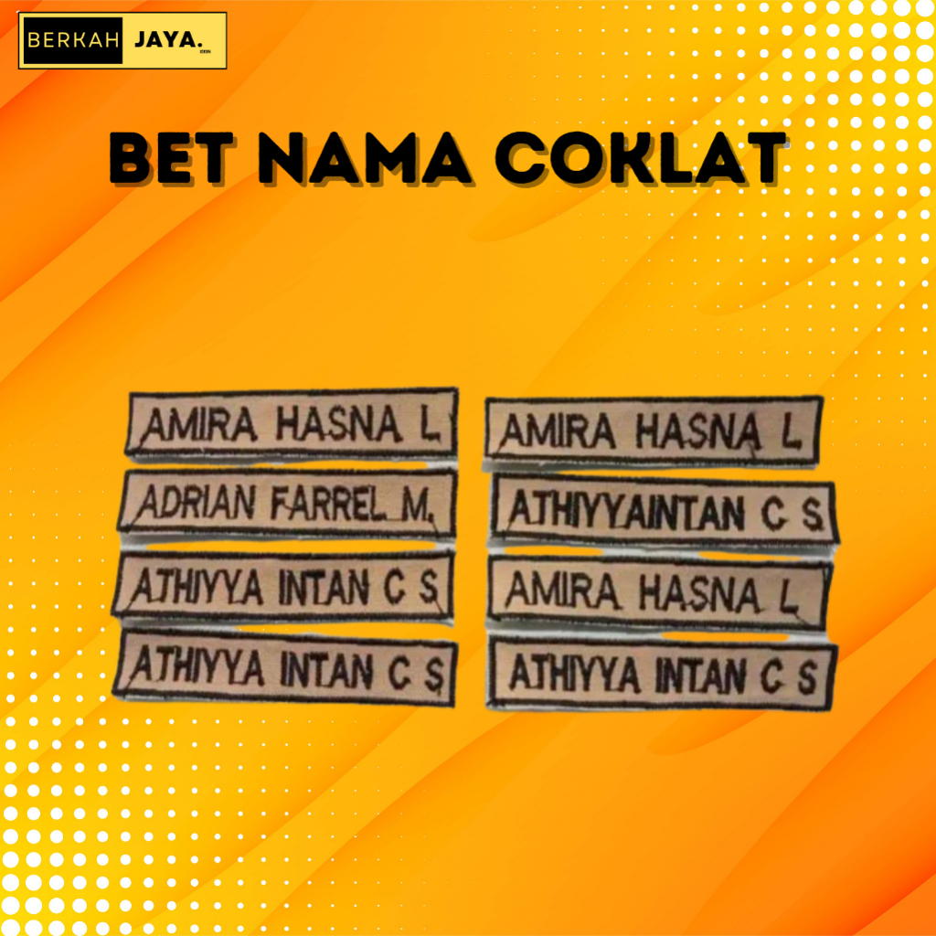 Jual Custom Logo Patch Bet Bed Badge Bordir Nama, Kelas, Lokasi ...