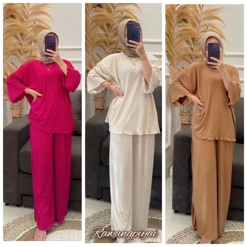 Jual SET KNIT RIB PREMIUM / SETELAN WANITA KNIT/SETCEL WANITA/Loren one ...