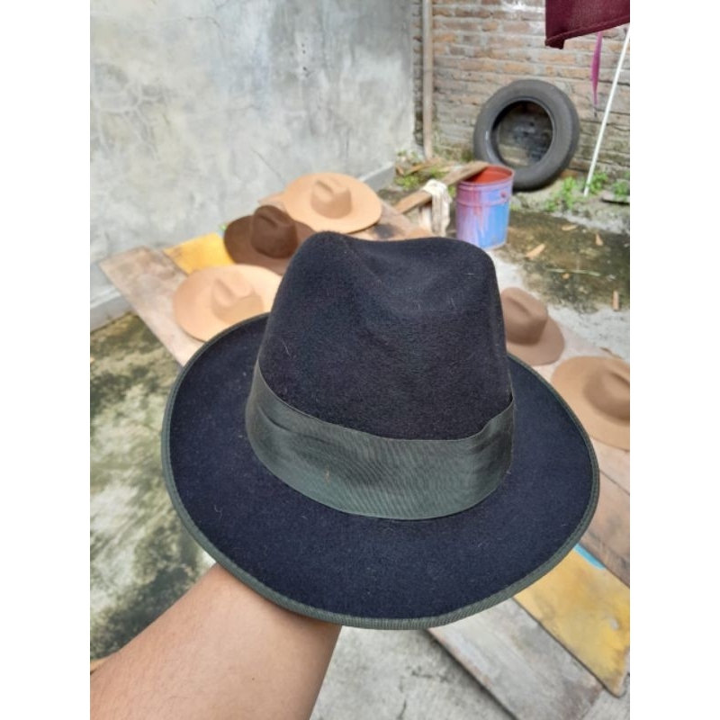 Jual (khusus Ukuran besar 61 dan 62) Topi Laken Fedora Import 100% Wool ...
