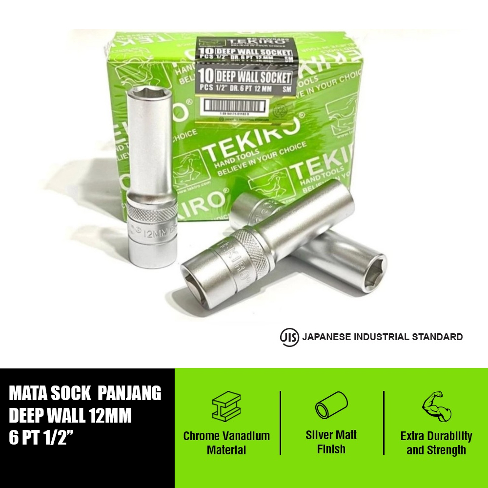 Jual TEKIRO MATA SOCK PANJANG 6PT 1/2" 12MM / DEEP WALL MATA SOCK ...