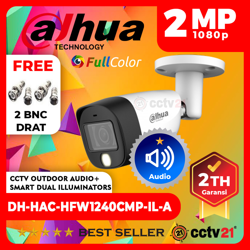 Jual CCTV / CAMERA DAHUA 2MP DH-HAC-HFW1240CMP-IL-A Full Color ColorVu ...