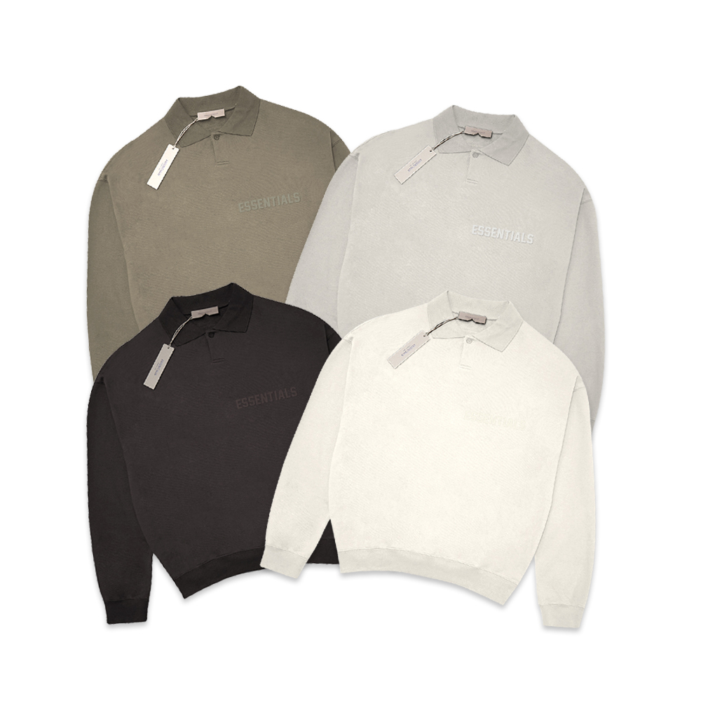 Jual FOG Essentials Long Sleeve Polo Sweatshirt | Shopee Indonesia