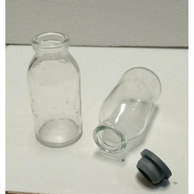 Jual Botol Kaca 120ml Bening dan Tutup Karet | Shopee Indonesia