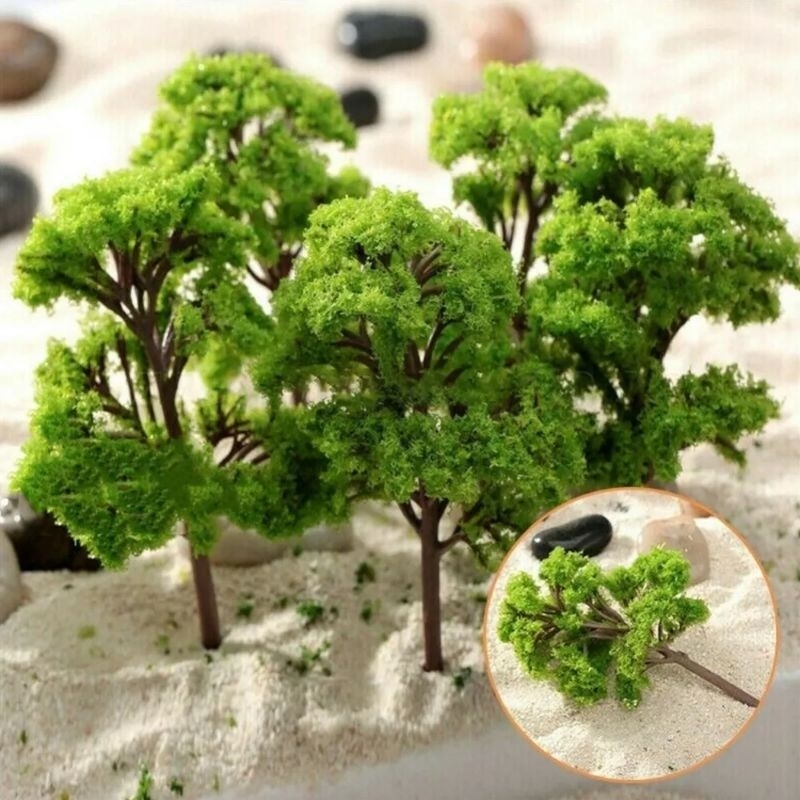 Jual 1pc Miniatur Pohon Hijau 4 - 12 cm Bahan Maket Green Tree Diorama ...