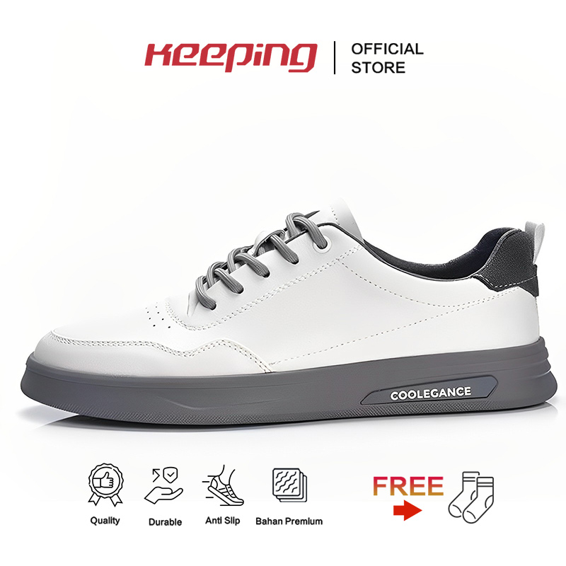 Jual Keeping Sepatu Pria Original Sneakers Sepatu Casual Putih Kantoran ...