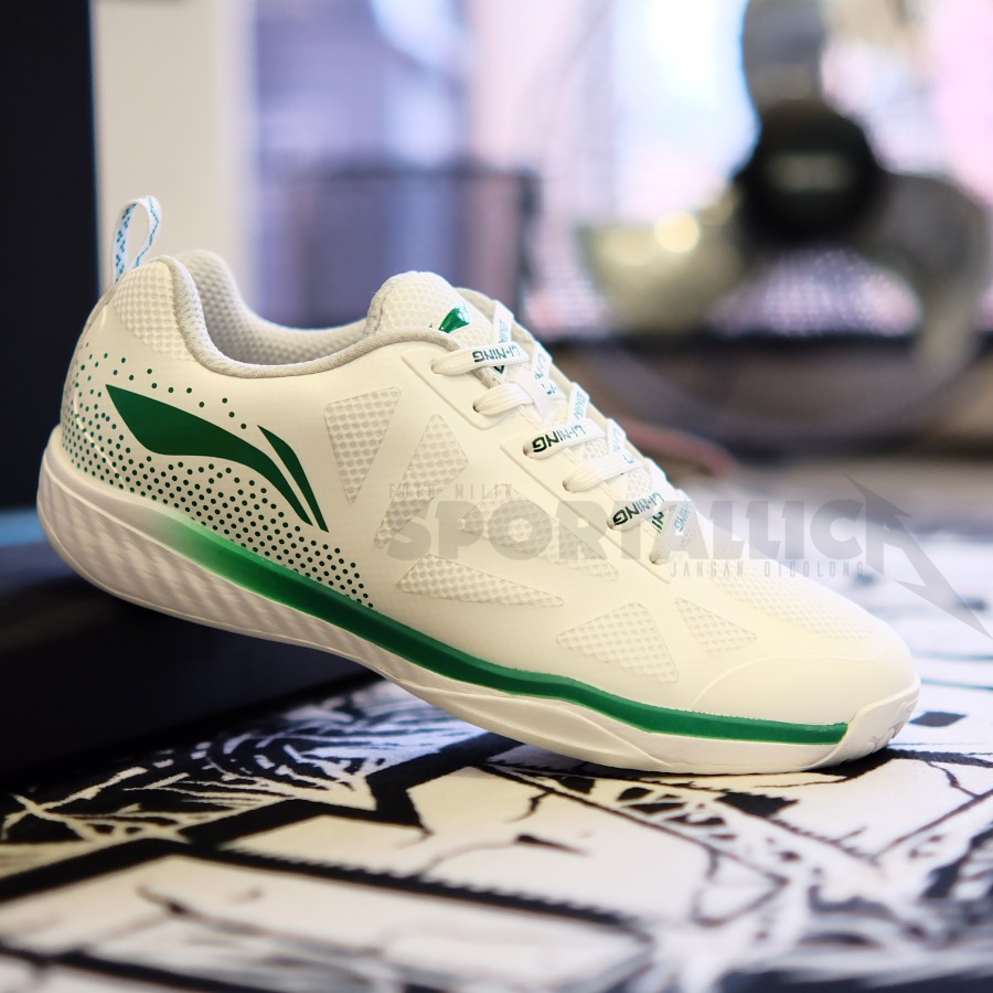 Jual Sepatu Badminton Li-Ning / LiNing AYTT049 Ultra Fly II WHITE GREEN ...