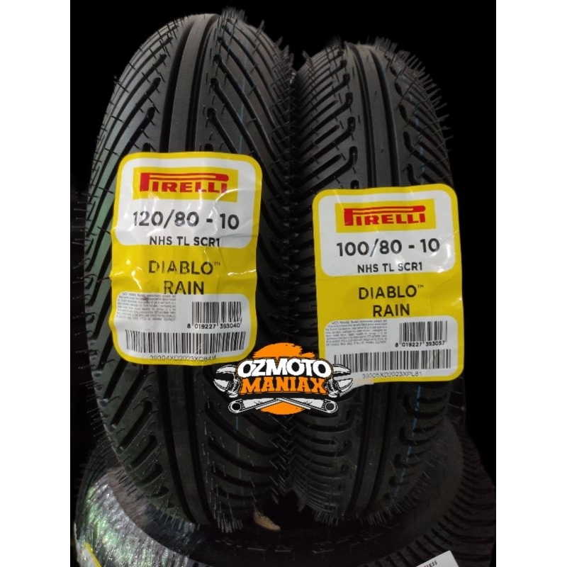 Jual Paket Ban Pirelli Diablo Rain 100/80-10 & 120/80-10 (Set Ban Mini ...