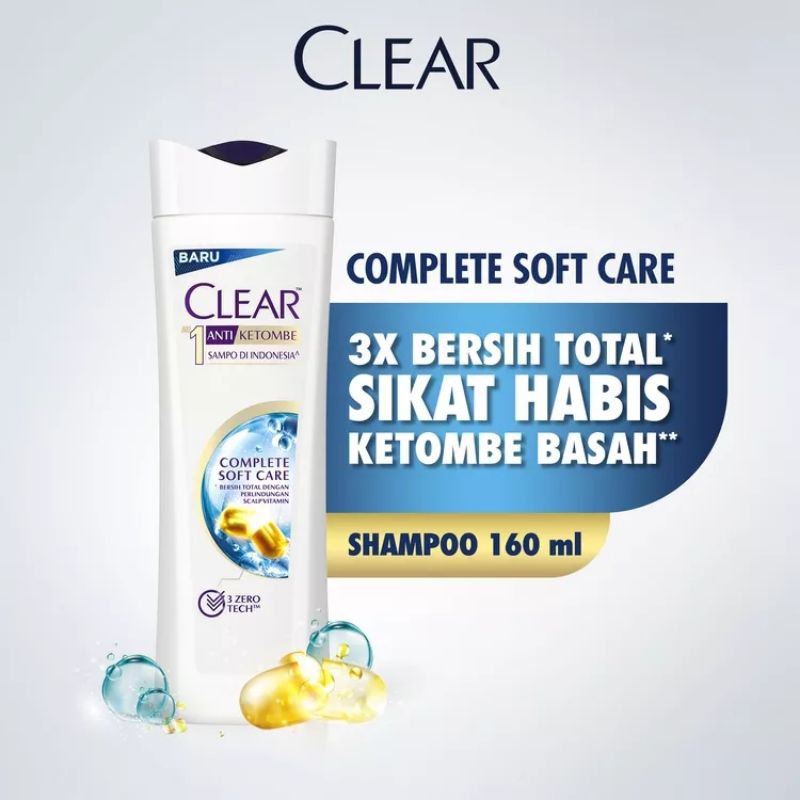 Jual Clear Shampoo Complete Soft Care 160 mL | Shopee Indonesia