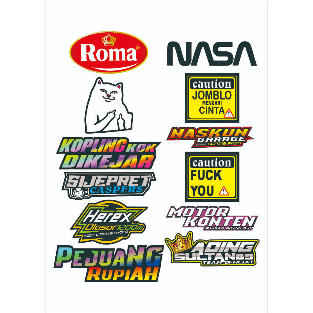Jual STICKER PACK RACING BAHAN VINYL MURAH , ANTI AIR, HEMAT N KEREN ...