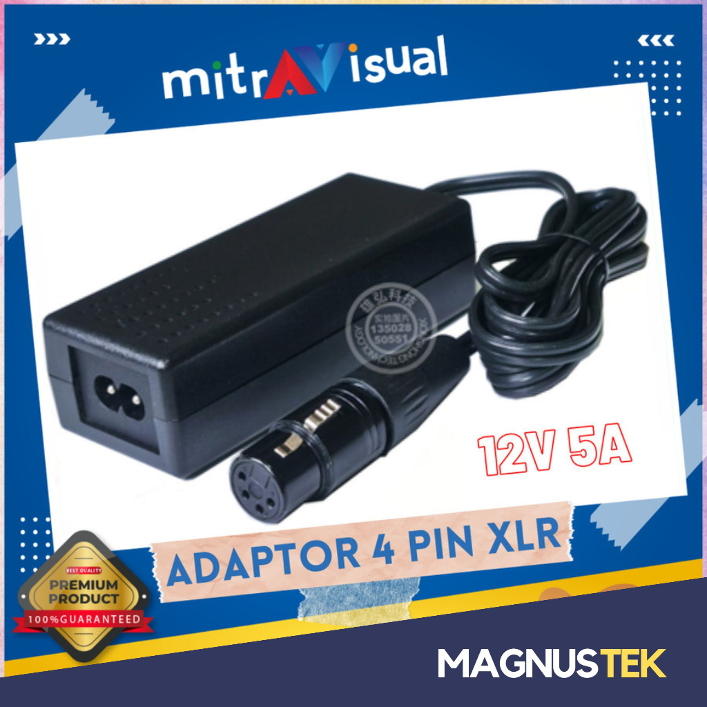 Jual Adaptor Replacement 12V 5A For Datavideo Switcher / Camera 4 Pin XLR | Shopee Indonesia