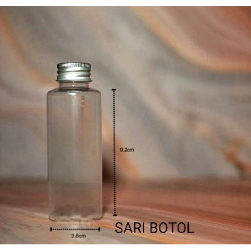 Jual BOTOL PET RF 100ML CLEAR TUTUP ULIR ALMUNIUM SILVER | Shopee Indonesia