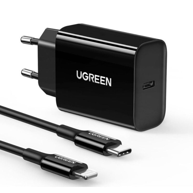 Jual Charger Ugreen Sepaket + Kabel Usb C To Lighting Fast Charging 20W ...