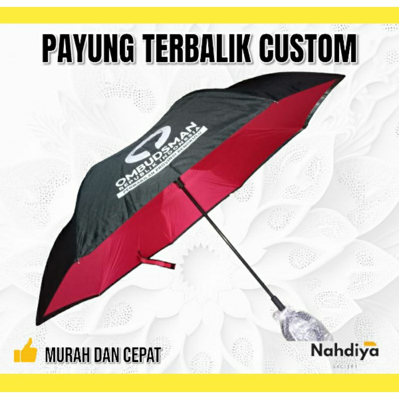 Jual Payung gagang terbalik Sablon Custom reverse umberella payung ...