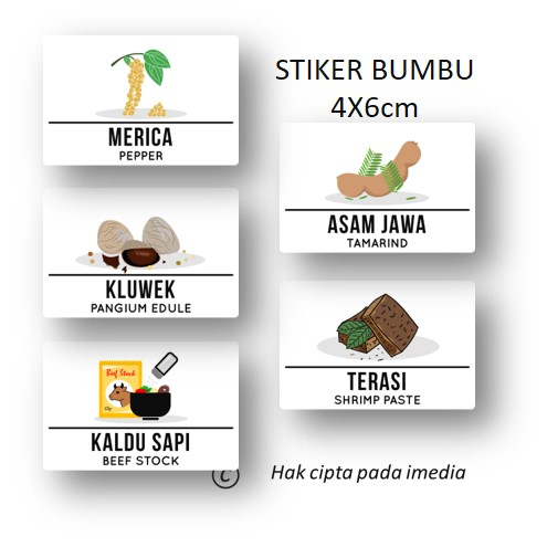 Jual Stiker Toples Bumbu | Stiker Label Bumbu Dapur | Stiker Bumbu ...