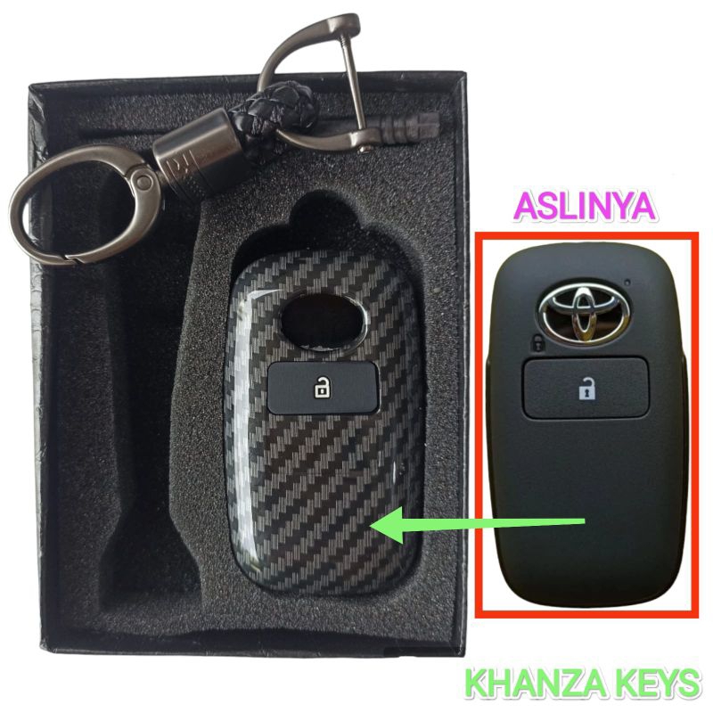 Jual Cover casing silicone Carbon kunci remot smart key toyota Raize ...