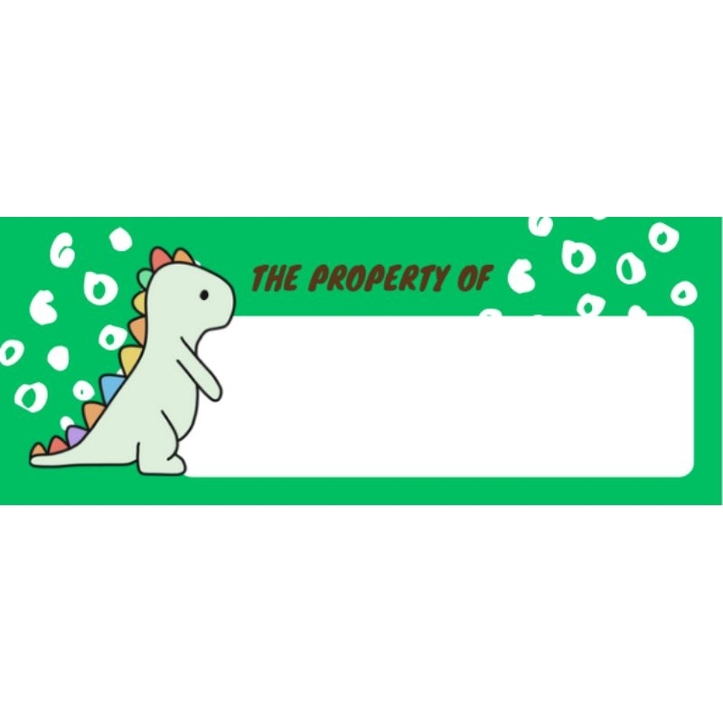 Jual HOBBY HOME Sticker Label Nama motif DINO untuk Buku dan Alat Tulis ...