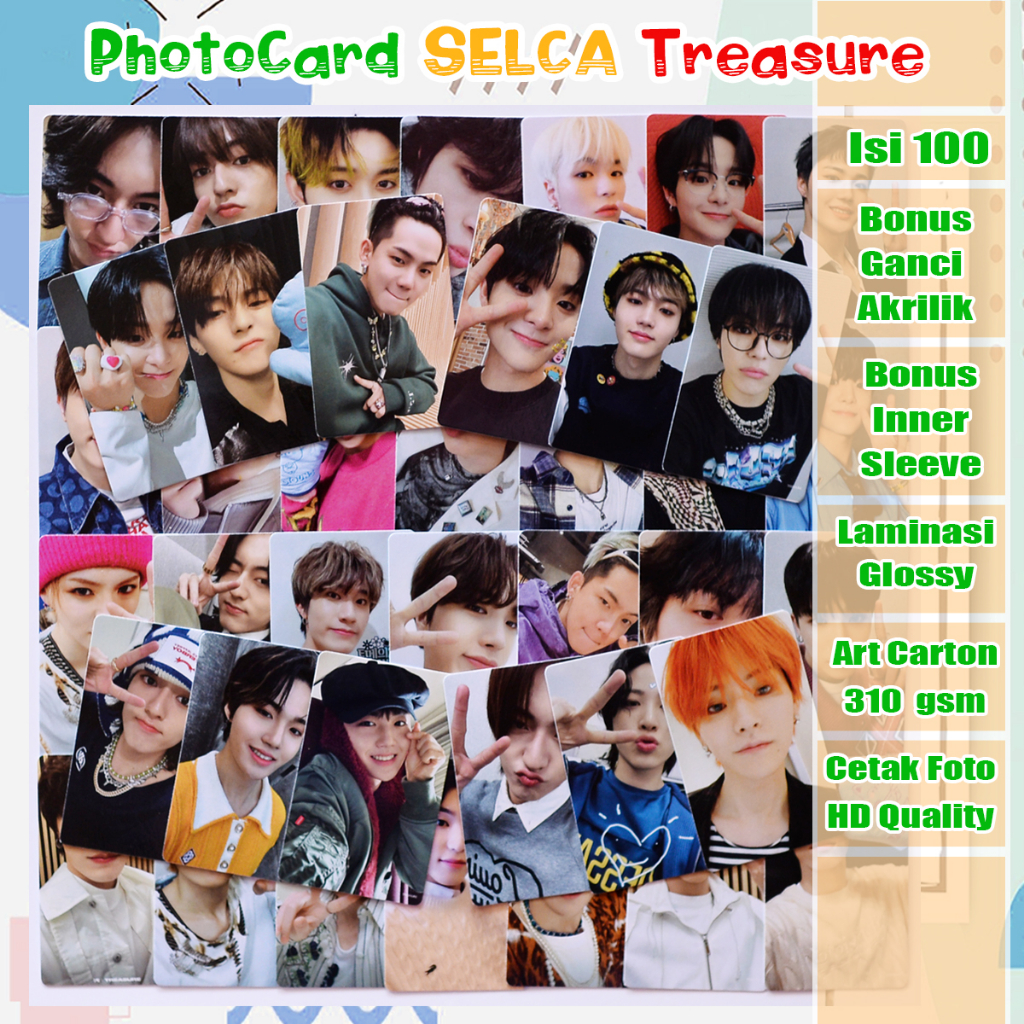 Jual Photocard Treasure Selca isi 100 Free Innersleeve dan Ganci Gratis ...