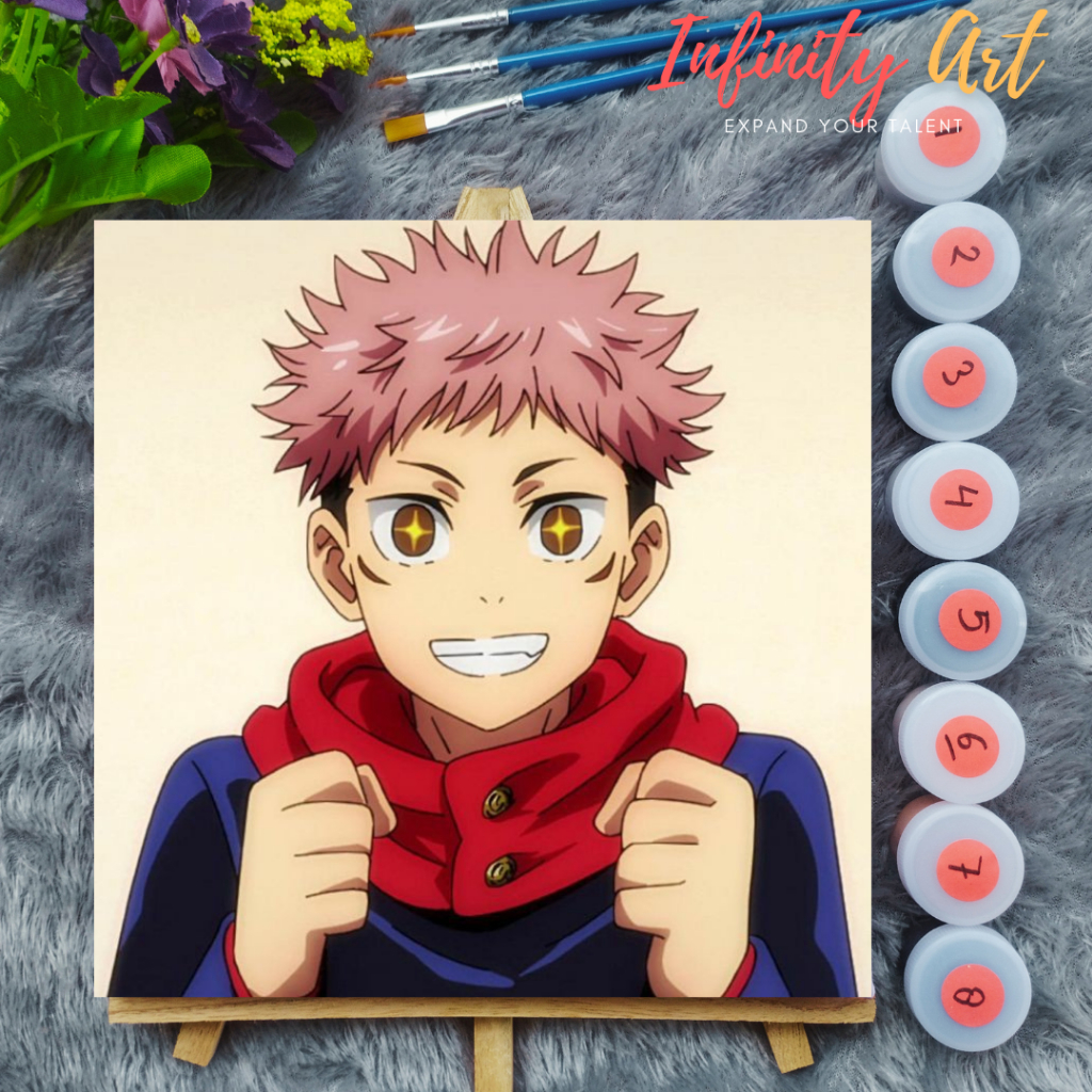 Jual Paint by Number Anime Jujutsu Kaisen Itadori Yuji - DIY Kit ...