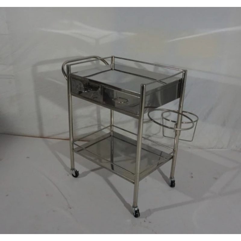 Jual Troli Instrument 2 Susun | Trolley 2 Laci Troly 3 Rak | Meja Medis ...