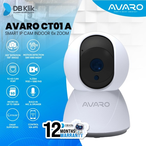 Jual Smart IP Cam Indoor CT01 A 6x Zoom +Lan Port- Cctv IP Cam AVARO CT01-A | Shopee Indonesia