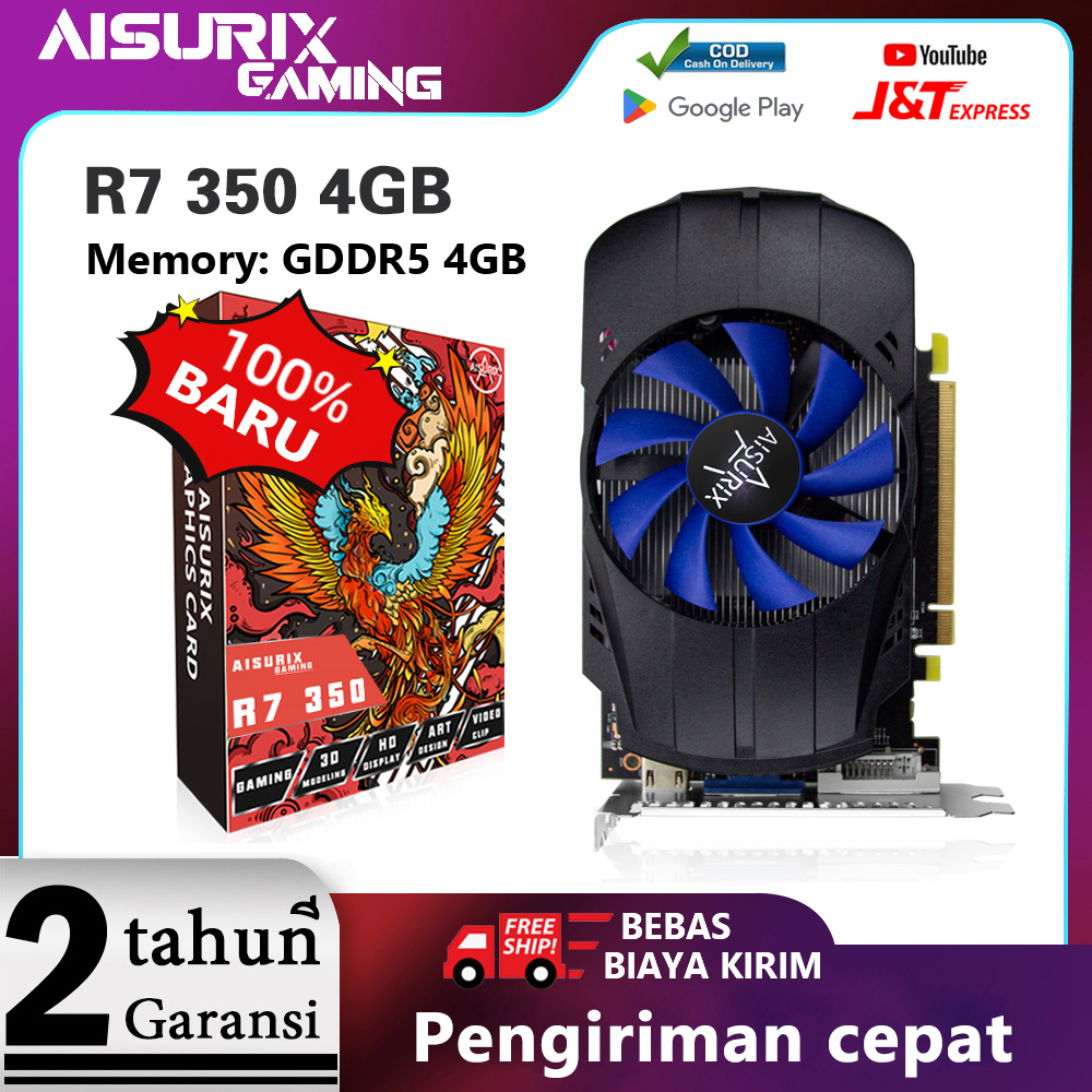 Jual AISURIX AMD Radeon R7 350 4GB VGA GDDR5 128bit 512SP VGA Card ...
