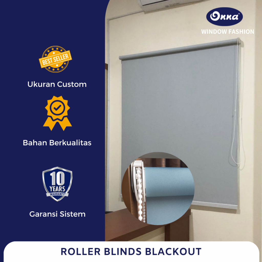 Jual Roller Blinds Onna Blackout 100% tidak tembus cahaya - Tirai ...