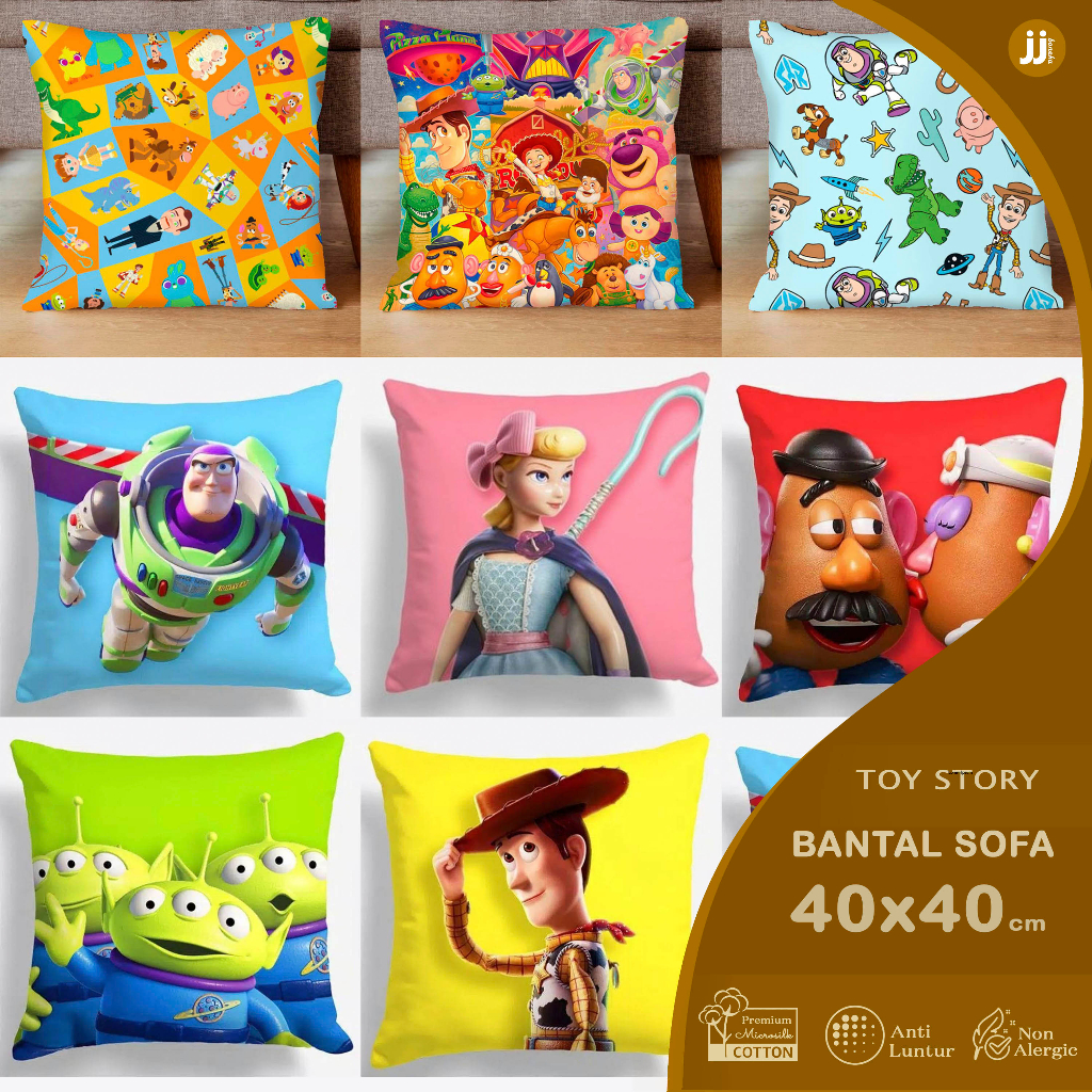 Jual BANTAL SOFA PRINT MOTIF KARAKTER TOY STORY WOODY / BUZZ / BO PEEP ...