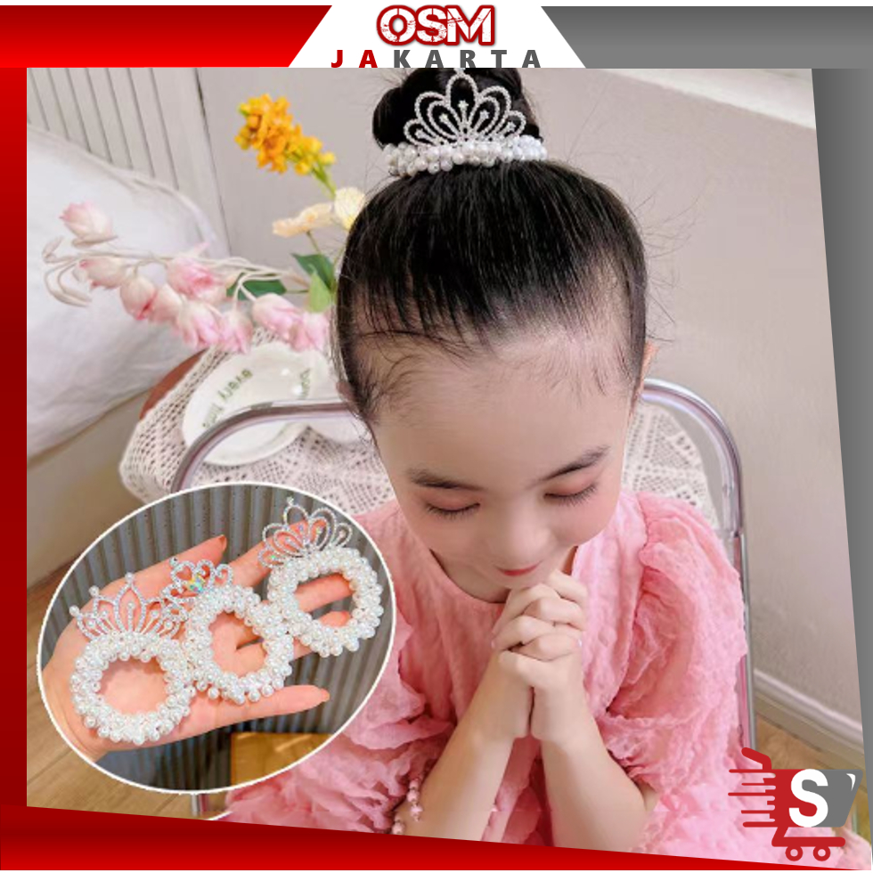 Jual OSM JKT F5846 Ikat Rambut Anak Perempuan Model Mahkota Mutiara ...