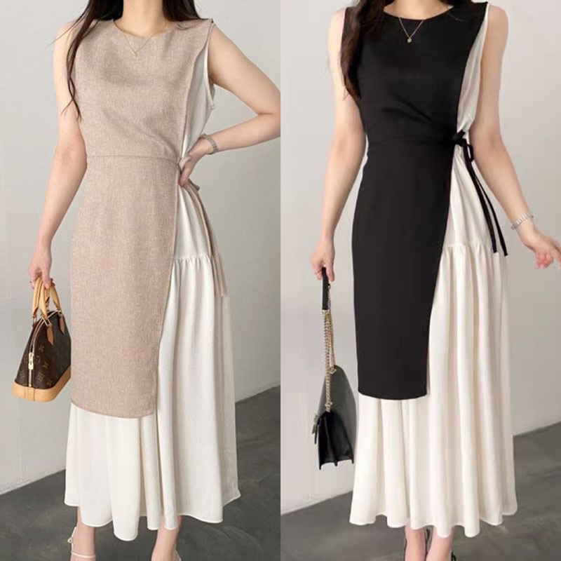 Jual Salt Dress Simple Basic Plain Elegant Party Korean Chic Minimalis ...