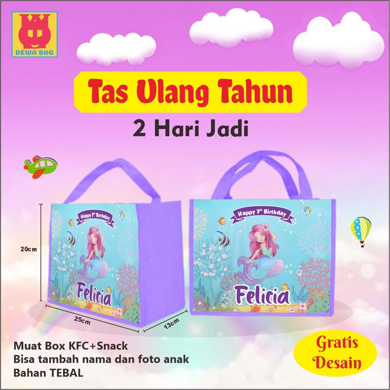 Jual TAS ULTAH CUSTOM / TAS SOUVENIR 2 HARI JADI / TAS KUROMI/TAS ...