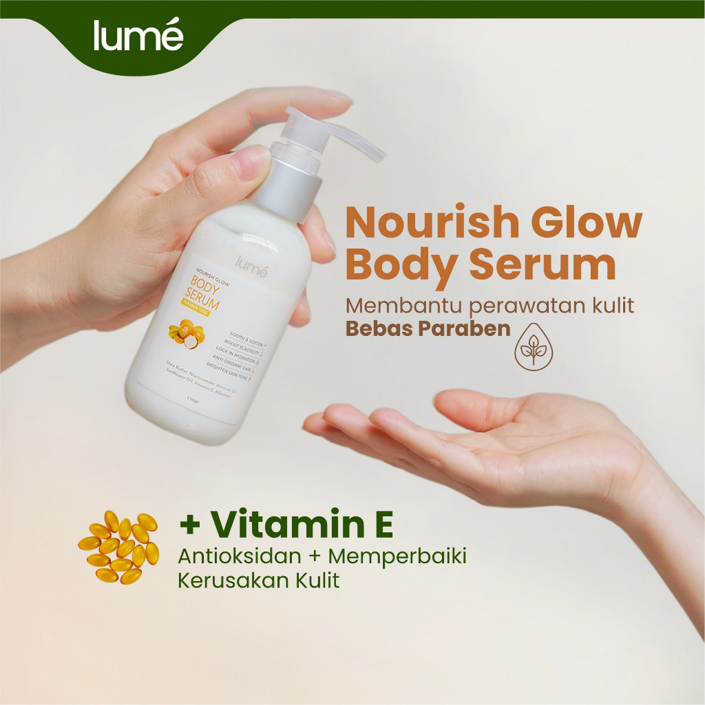 Jual LUME NOURISH GLOW BODY SERUM LOTION BRIGHTENING WHITENING PENCERAH ...