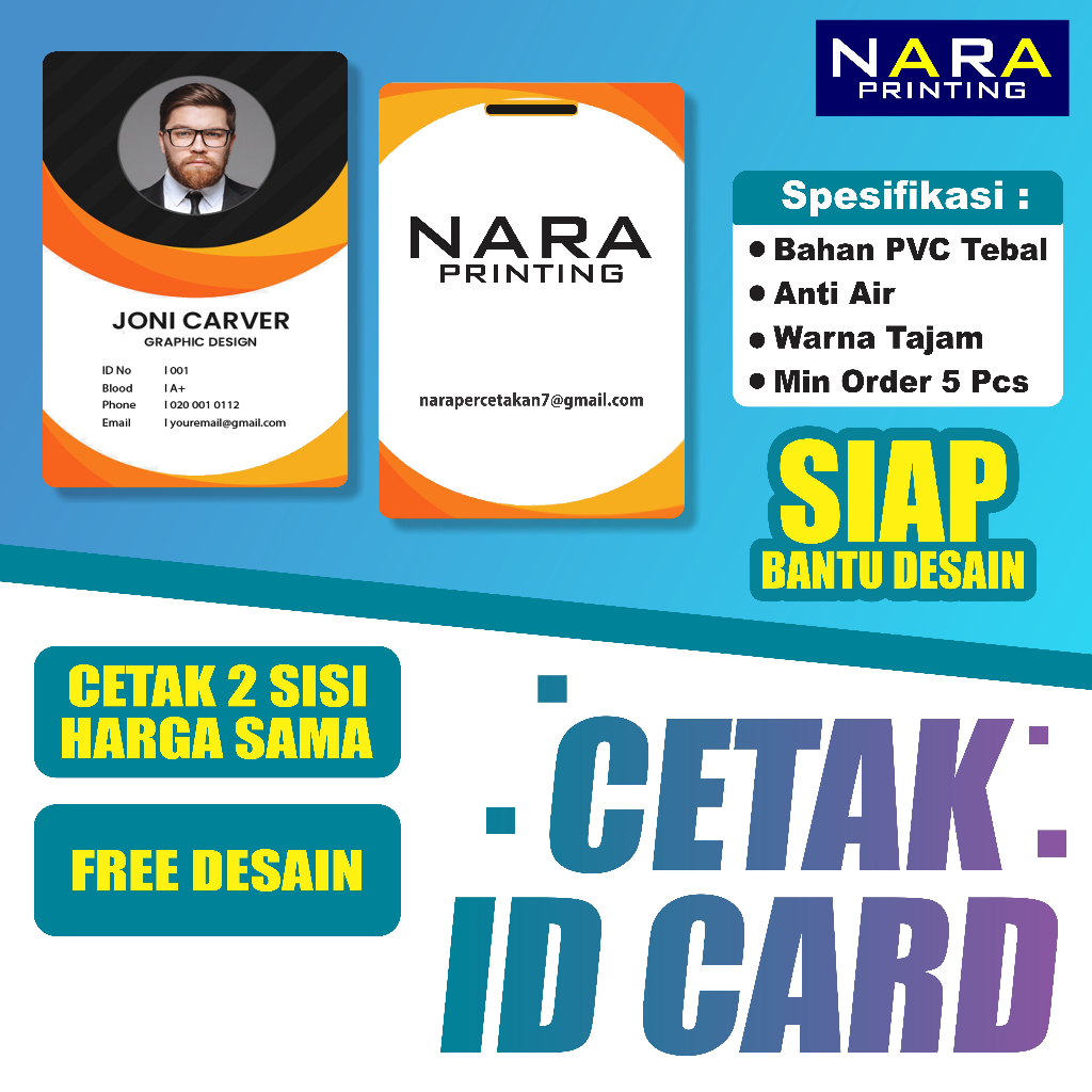Jual CETAK ID CARD PVC PREMIUM CUSTOM | Shopee Indonesia