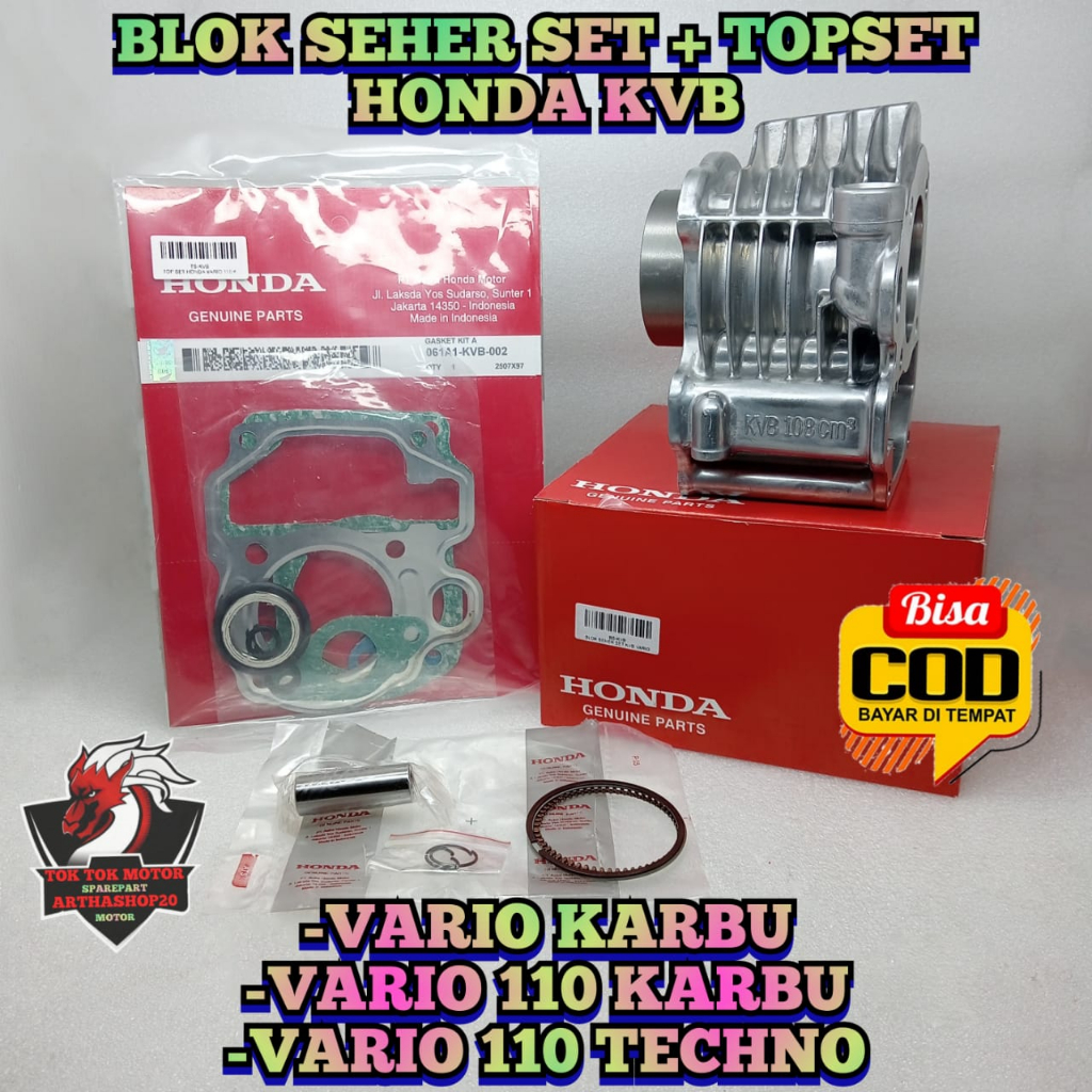 Jual Blok + Seher +Topset Kvb Motor Honda Vario 110 karbu Lama CW ...