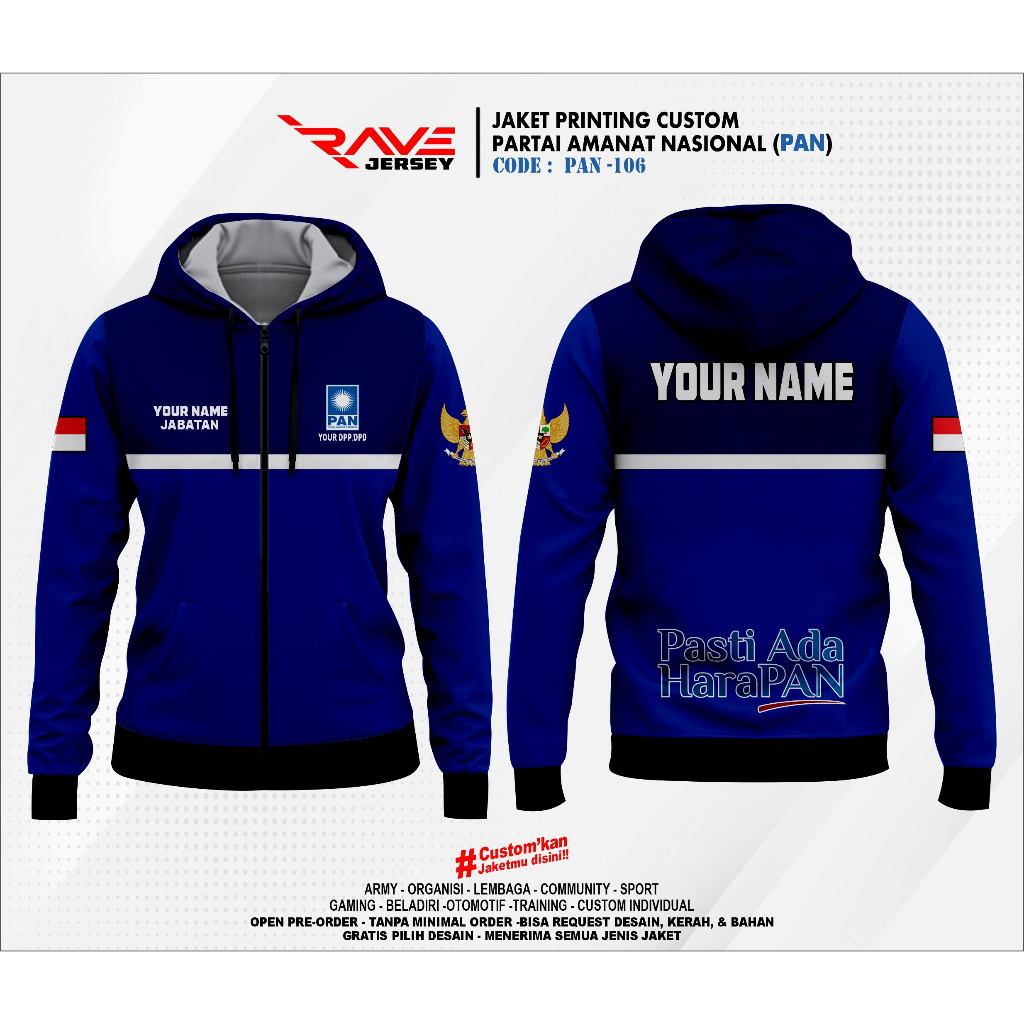 Jual JAKET PARTAI PAN SESI 2 FULL PRINTING SUBLIMATION CUSTOM (DESAIN ...