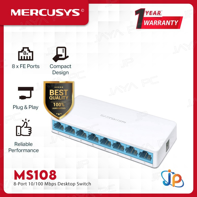 Jual Mercusys MS108 8-Port 10/100Mbps Desktop Ethernet Switch Hub | Shopee Indonesia
