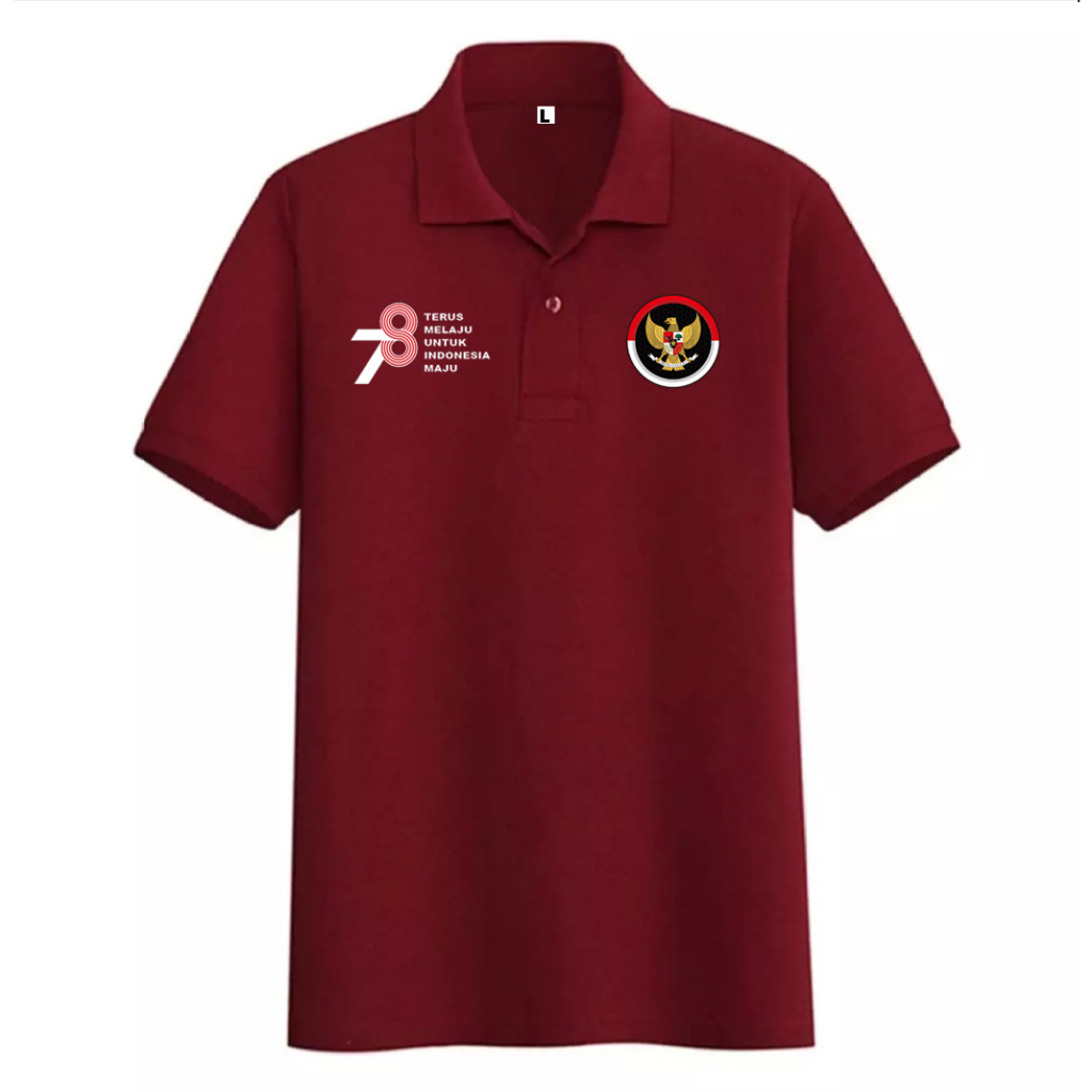 Jual Kaos Kerah Polo shirt Distro LOGO Kiri Garuda dan Kanan HUT 78 ...